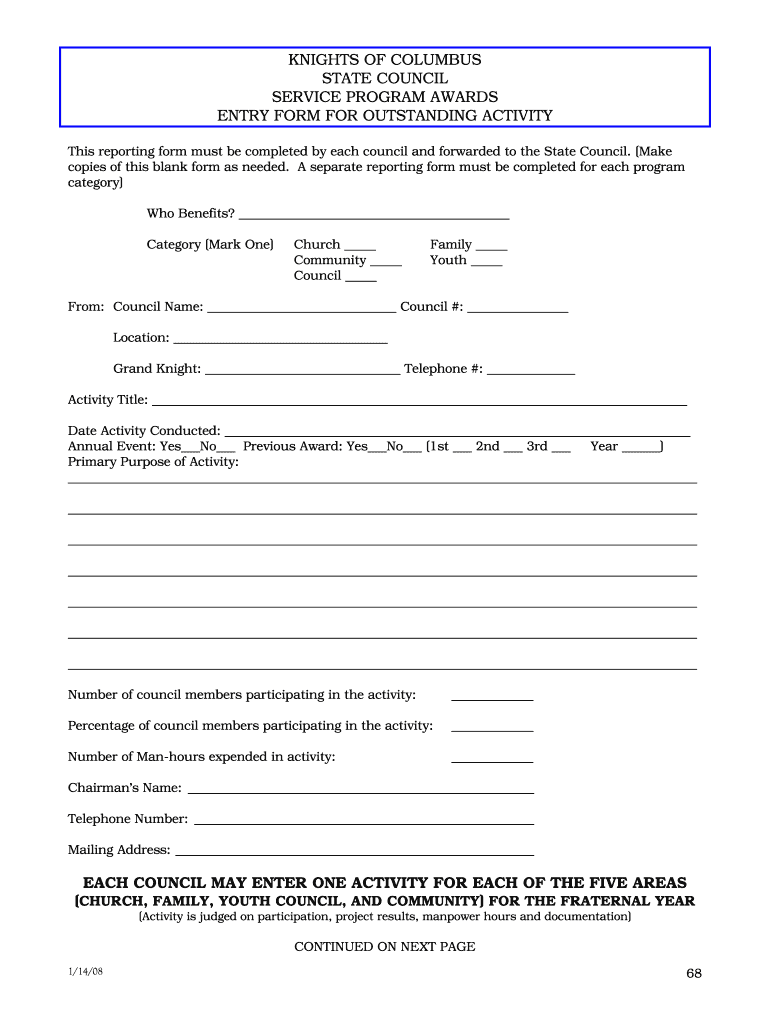 Fillable Online sdkofc Forms SD Knights of Columbus - South Dakota ...