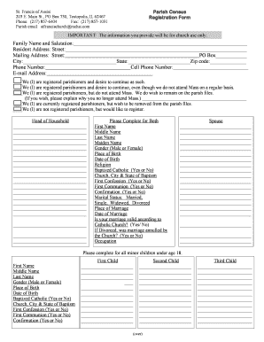 Fillable Online Parish Census Form Fax Email Print - pdfFiller