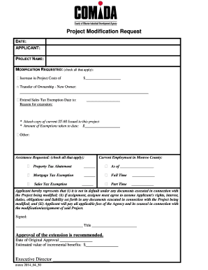 Fillable Online Project Modification Request Fax Email Print - pdfFiller