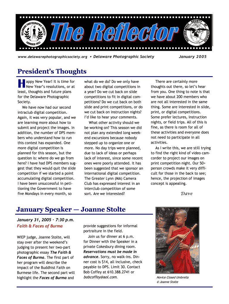 Fillable Online delawarephotographicsociety Presidents Thoughts H ...