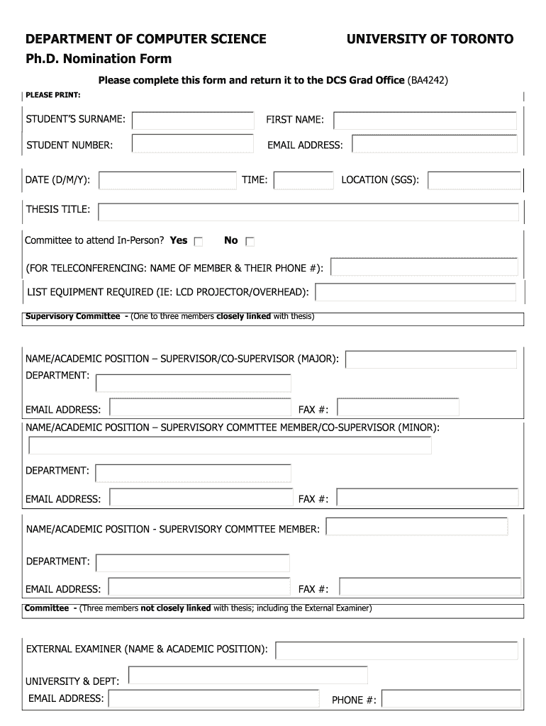 Fillable Online web cs toronto Final Oral Examination Fax Email Print ...