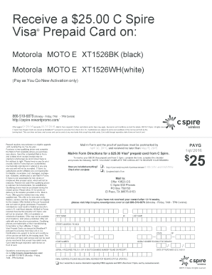 Fillable Online 2500 C Spire Prepaid Card on Fax Email Print - pdfFiller