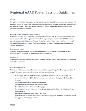 Fillable Online Regional AAAE Poster Session Guidelines - agedweborg ...
