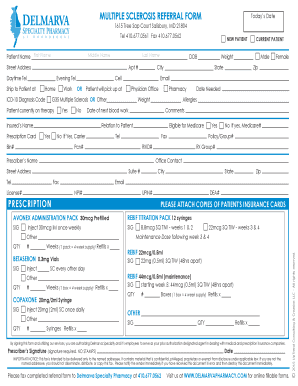Fillable Online Multiple Schlerosis Referral Form - Delmarva Pharmacy ...