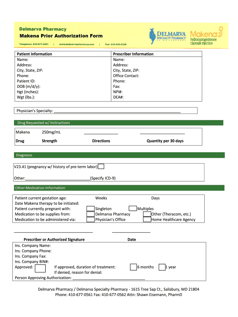 Fillable Online Patient Information Prescriber Information Name City ...
