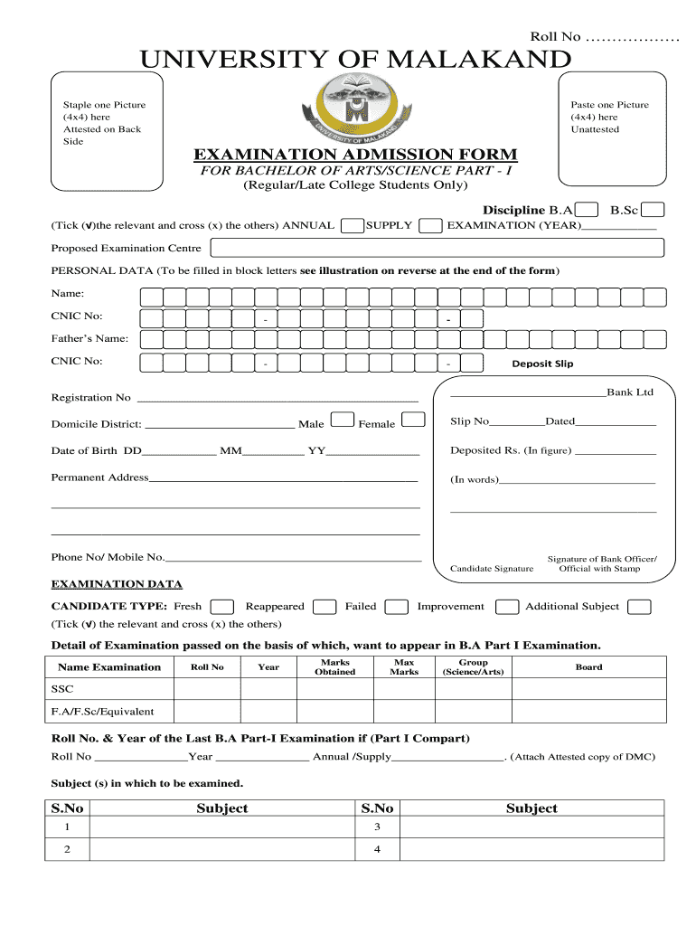 Fillable Online exams uom edu (4x4) here - exams uom edu Fax Email ...