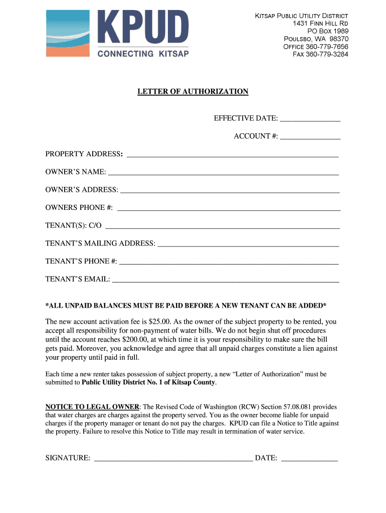 Letter of Authorization - Fill Out, Sign & Share Online | pdfFiller