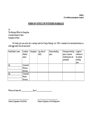 Fillable Online cgiguangzhou gov Application Forms for solemnizing ...