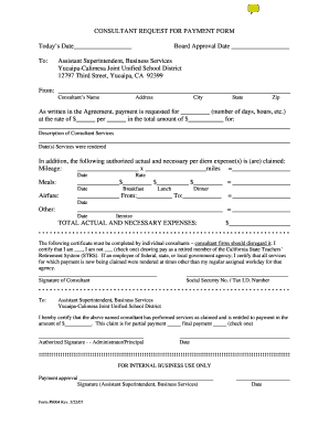 Fillable Online 163 150 89 Consultant Payment Request Form Fax Email ...