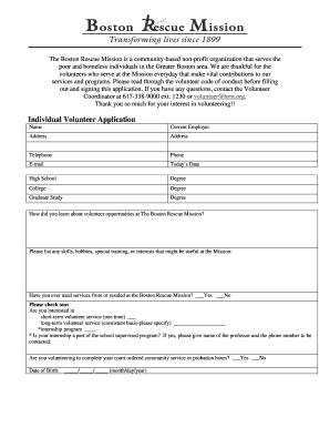 Fillable Online brm The Boston Rescue Mission is a communitybased ...