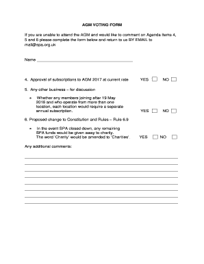 Fillable Online spa org AGM VOTING FORM - bSPAb - spa org Fax Email ...