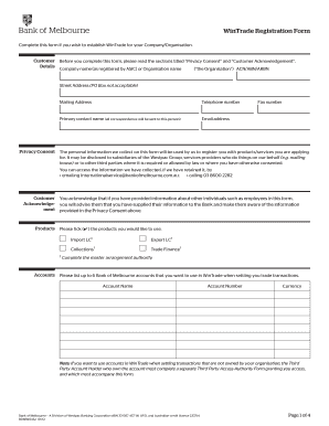 Fillable Online WinTrade Registration Form - bankofmelbournecomau Fax ...