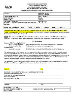 Fillable Online Park Gazebo Permit Registration - mysagamorehills.com ...