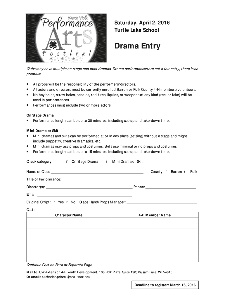 Fillable Online polk uwex Character Name 4-H Member Name - polkuwexedu - polk uwex Fax Email ...