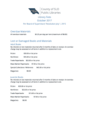 Fillable Online Library Fees Fax Email Print - pdfFiller