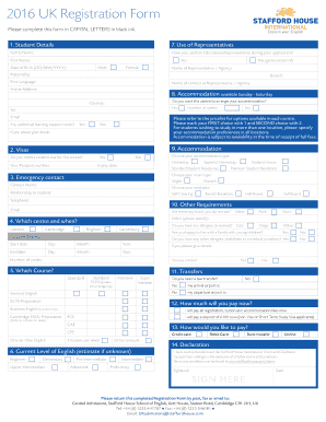 Fillable Online 2016 UK Registration Form Please complete this form in ...