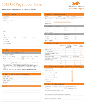 Fillable Online 2015 UK Registration Form Please complete this form in ...