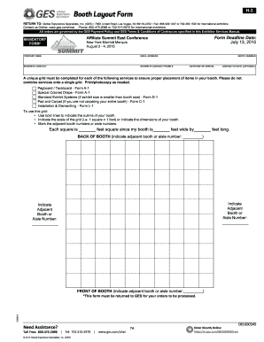 Fillable Online Booth Layout Form H-3 - Affiliate Summit Exhibitors Fax ...
