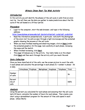 Fillable Online Mitosis Onion Root Tip Web Activity Fax Email Print ...