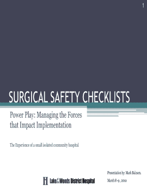 Fillable Online SURGICAL SAFETY CHECKLISTS - IQG Fax Email Print ...