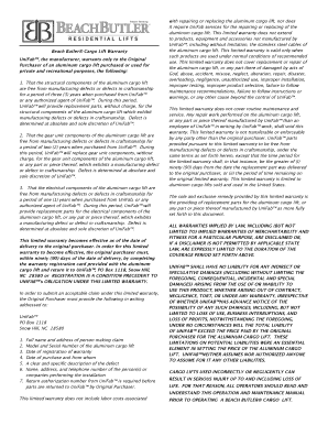 Fillable Online beach butler cargo lift Fax Email Print - pdfFiller