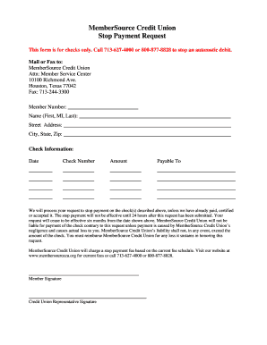Fillable Online Great Service - MemberSource Credit Union Fax Email ...