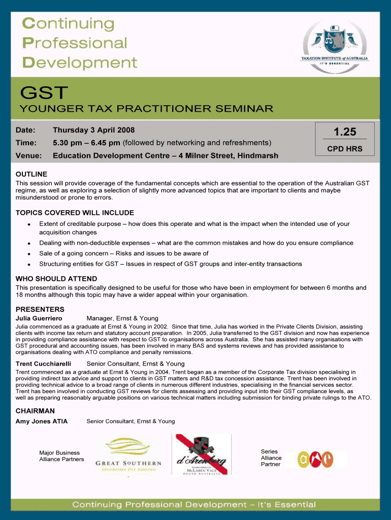 Fillable Online GST Brochure doc Fax Email Print - pdfFiller