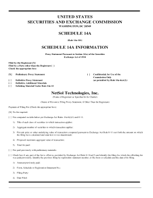 Fillable Online SCHEDULE 14A INFORMATION SCHEDULE 14A SECURITIES AND Fax Email Print - pdfFiller