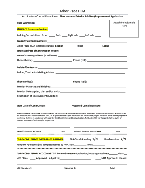 Fillable Online Arbor Place HOA Fax Email Print - pdfFiller