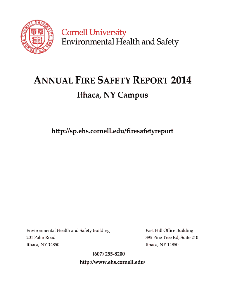 Fillable Online sp ehs cornell Annual Fire Safety Report 2013 Word ...