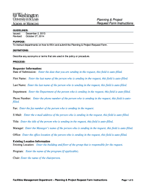 Fillable Online Planning Project Request Form Instructions Fax Email ...