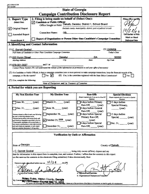 Fillable Online EC State of Georgia Campaign Contribution Disclosure ...