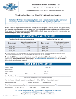 Fillable Online azzad The Hartford Pension Plan ERISA Bond Application ...