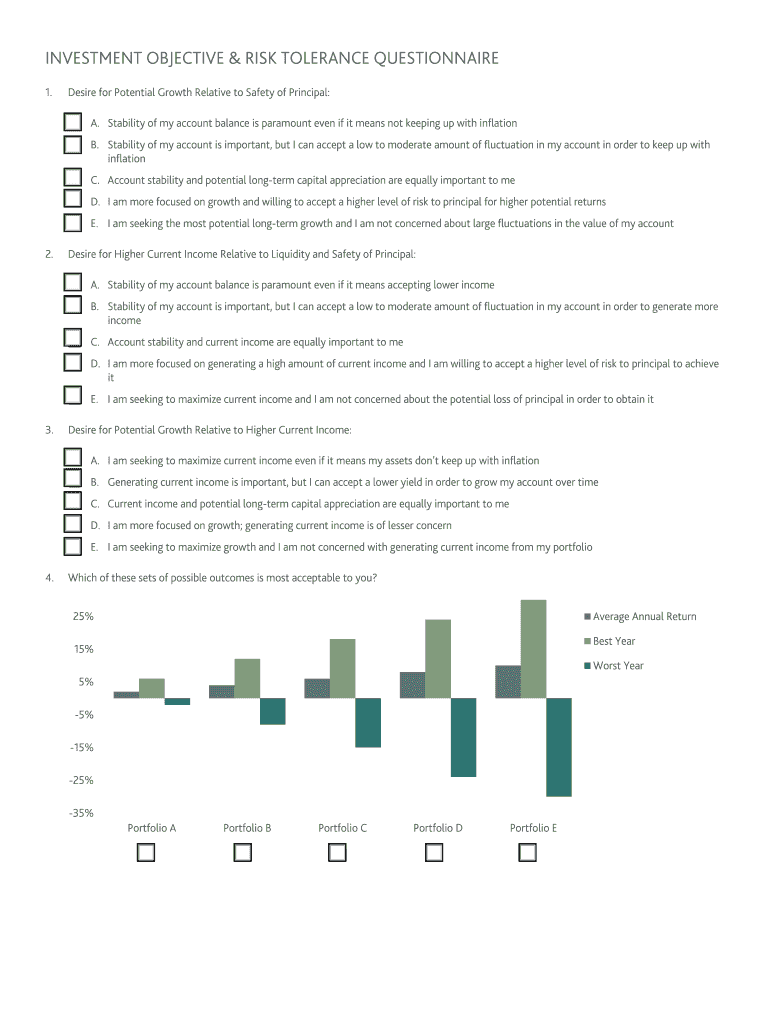 Fillable Online Investment objective & risk tolerance questionnaire ...