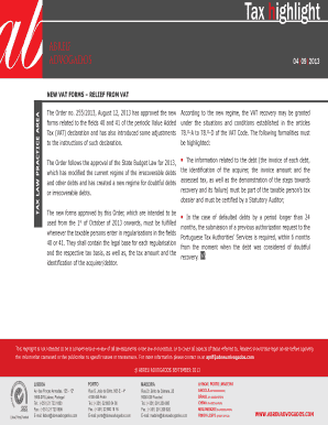 Fillable Online NEW VAT FORMS RELIEF FROM VAT TAX LAW PRACTICE AREA Fax ...