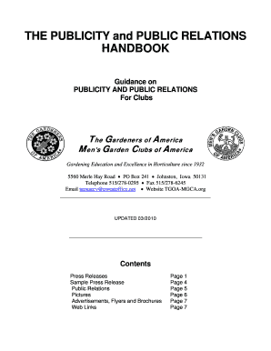 Fillable Online THE PUBLICITY and PUBLIC RELATIONS HANDBOOK Fax Email ...