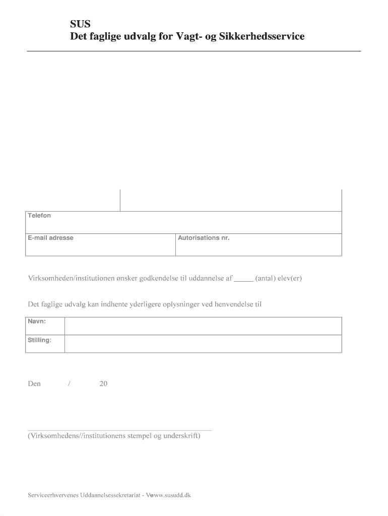 Fillable Online sus-udd BSUSb Det faglige udvalg for Vagt- og ...