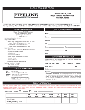 Fillable Online BLOCK REQUEST FORM - Pipeline Week Fax Email Print ...