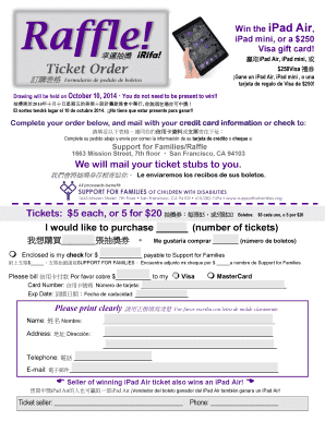 Fillable Online Nmero de boletos - Support for Families of Children ...