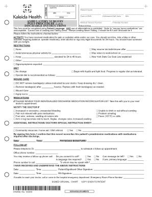 Fillable Online Ambulatory Surgery Post-Procedure Discharge ...