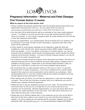Fillable Online Pregnancy Information Maternal and Fetal Changes Fax ...
