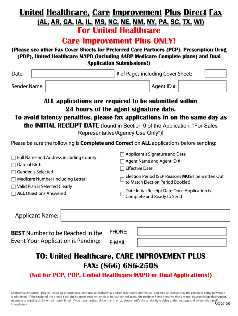 Fillable Online For United Healthcare Care Improvement Plus ONLY ...