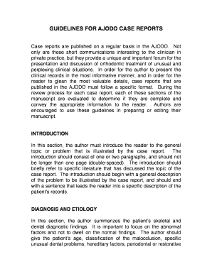 Fillable Online GUIDELINES FOR AJODO CASE REPORTS Fax Email Print ...