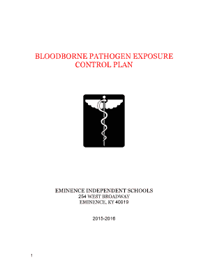 Fillable Online BBP EXPOSURE CONTROL PLAN - Eminence Independent ...