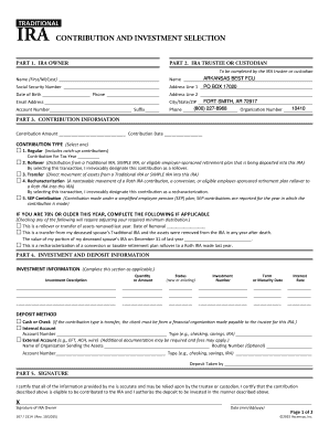 Fillable Online abfcu Traditional IRA Contribution Direction - Arkansas ...