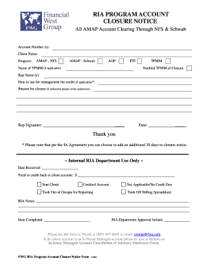 Fillable Online AMAP - Closure Form Fax Email Print - pdfFiller