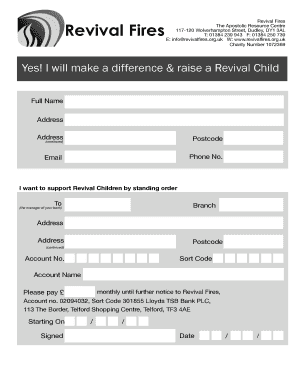 Fillable Online revivalfires org Revival Children Form for web ...