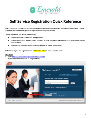 Fillable Online Self Service Registration Quick Reference - Emerald Fax ...