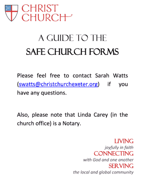 Fillable Online christchurchexeter A guide to the safe church forms ...