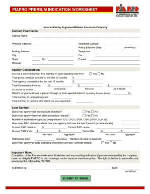 Fillable Online INDICATION FOR LAWYERS PROFESSIONAL LIABILITY INSURANCE ...